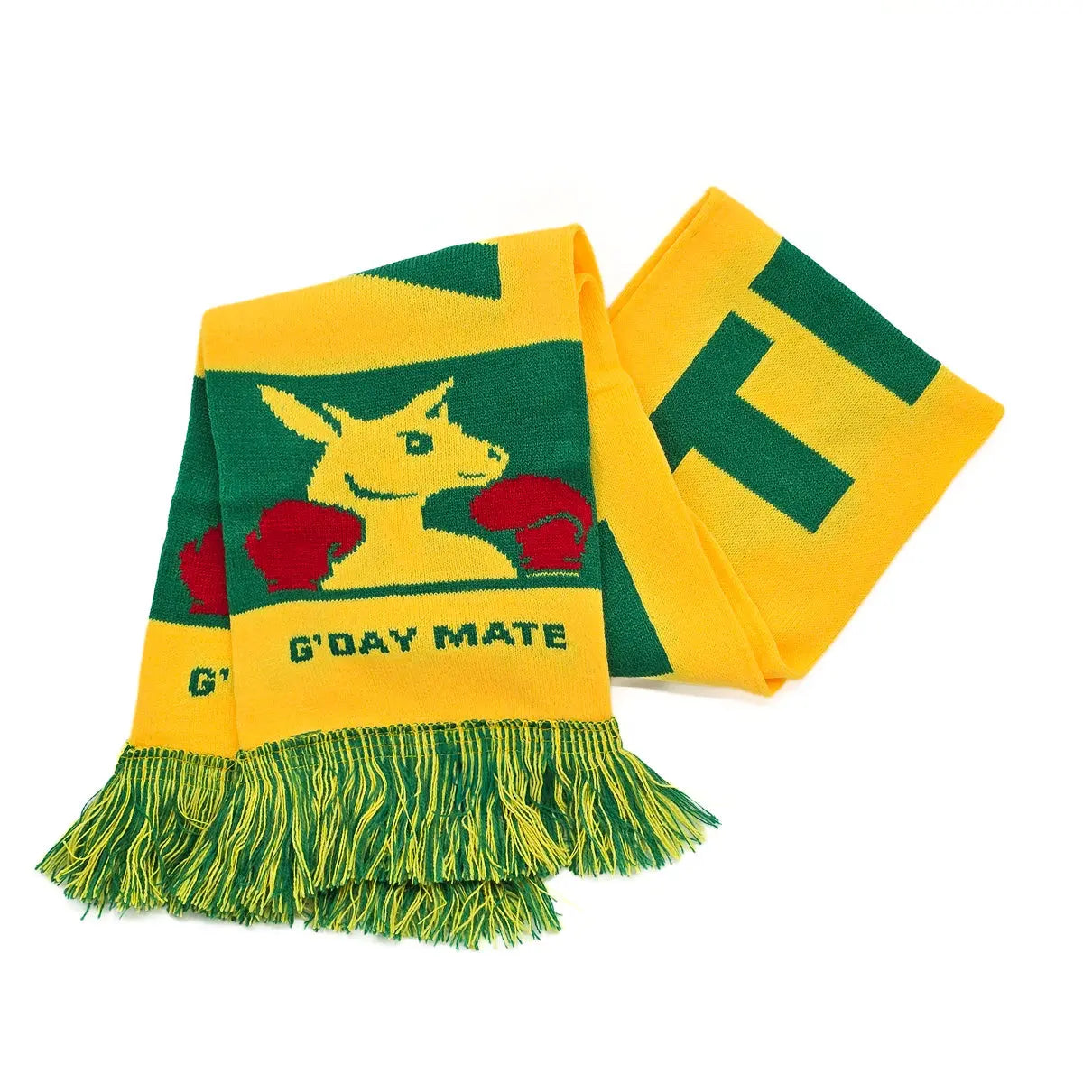 Boxing Kangaroo Scarf - Support the Green & Gold - Allanson Souvenirs