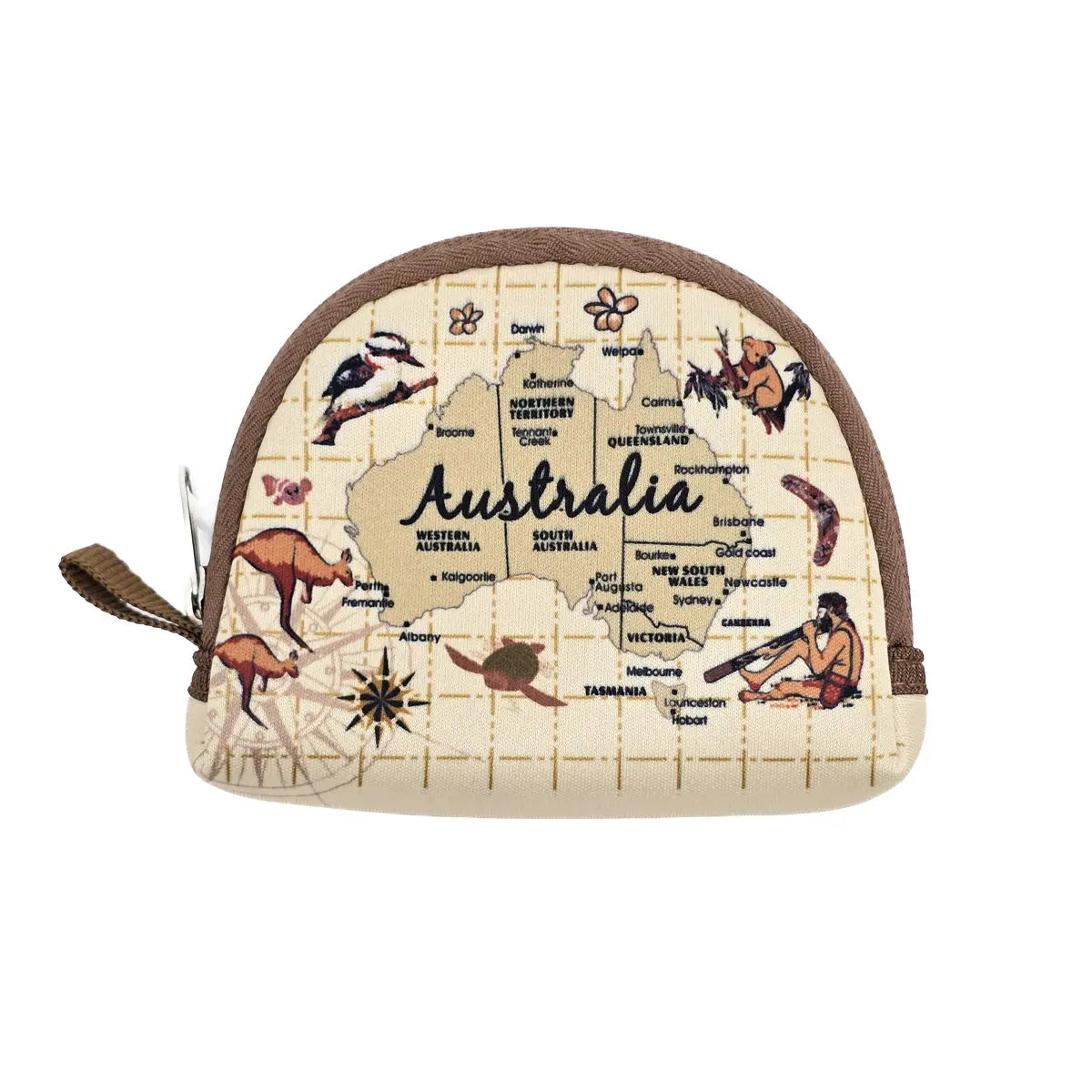 Cream Australian Map Coin Purse | Allanson Souvenirs