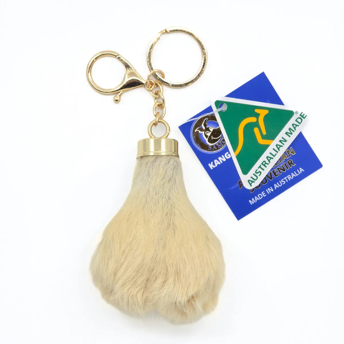Gold Kangaroo Scrotum Keyring | Allanson Souvenirs