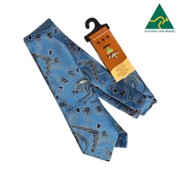 Sky Blue Aboriginal Designed Tie | Australian Made |Allanson Souvenirs