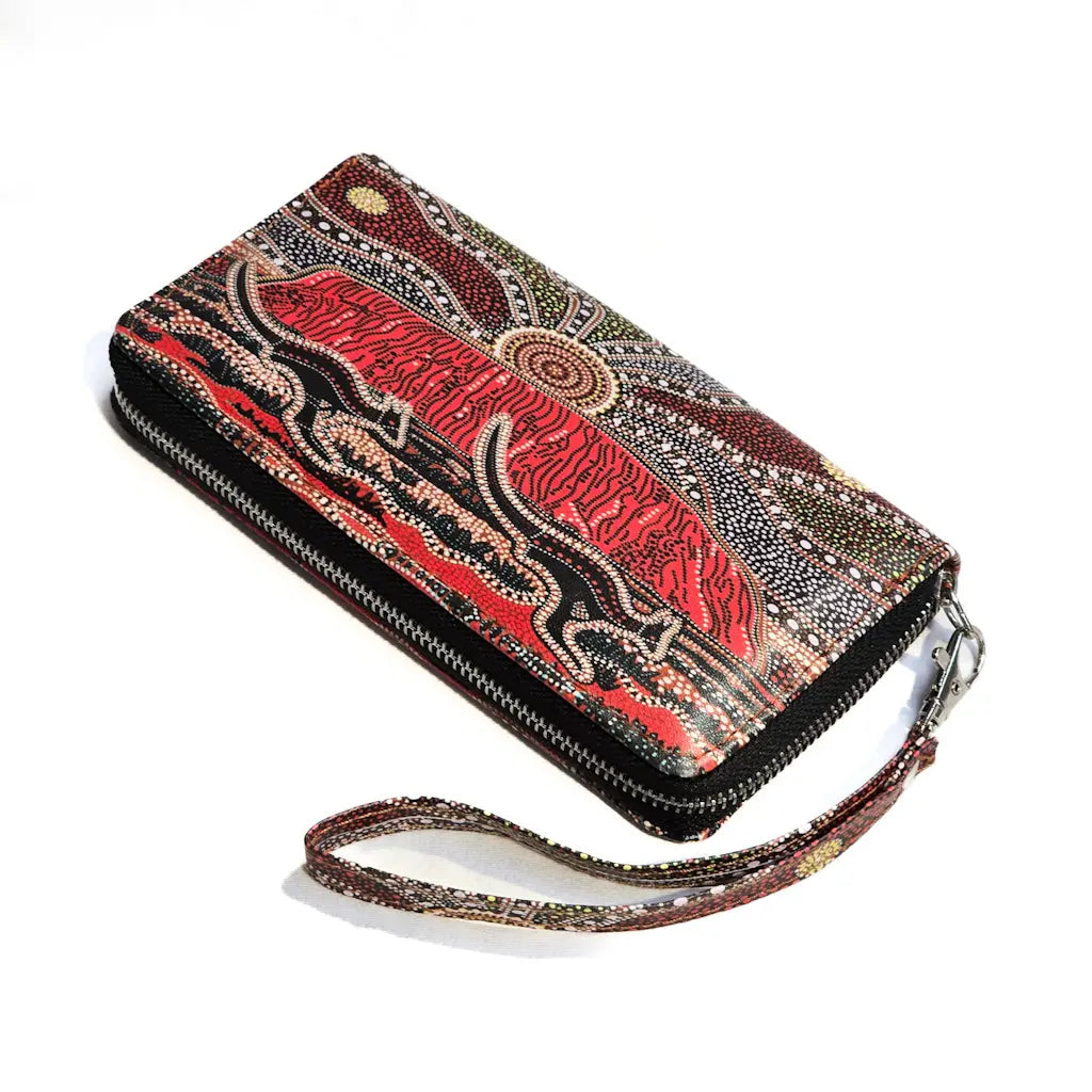 Uluru Zip Wrist Wallet | Unique Indigenous Design | Allanson Souvenirs