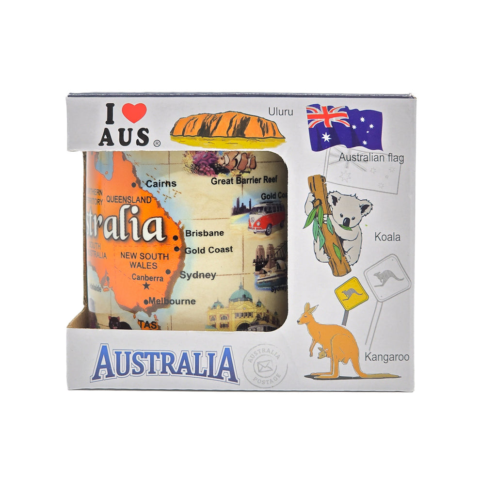Orange Map Of Australia Coffee Mug - Allanson Souvenirs